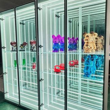 Quality Eye-Catching High Brightness LED Light Glass Display Case for Wine and Beer for sale