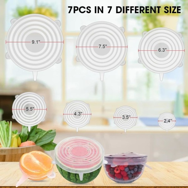 Quality Reusable Silicone Lids Set Stretchable Food Storage Covers for sale