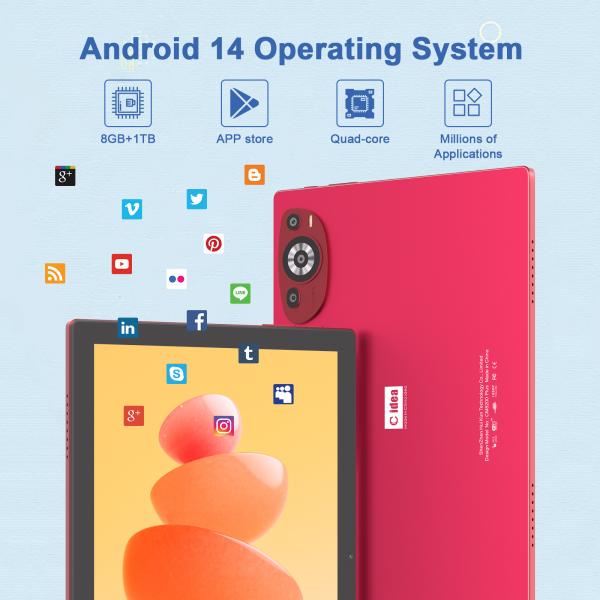 Quality C Idea 10.1 Inch Android 14 Smart Tablet Pc With Dual SIM Support CM8200Plus red for sale