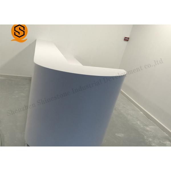 Quality Antipollution White Small Reception Desk With Modified Acrylic Material for sale