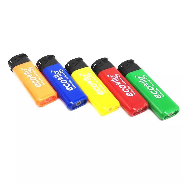 8.0cm Refillable Electronic Plastic Lighter with LED
