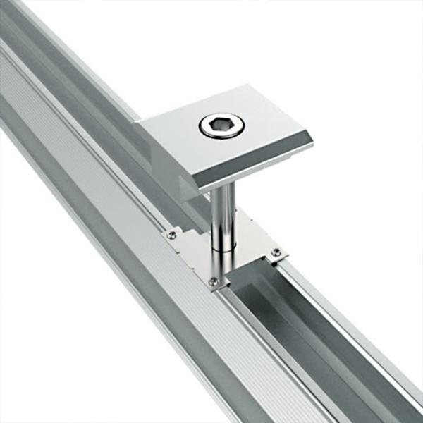 Quality Frameless Adjustable Solar Panel Earthing Clamps For Solar Panel Mounting for sale