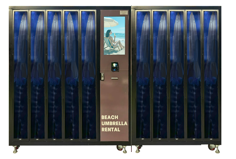 Quality Smart Double-Unit Beach Umbrella Rental Vending Machine for Resorts, Hotels & Theme Parks  for sale