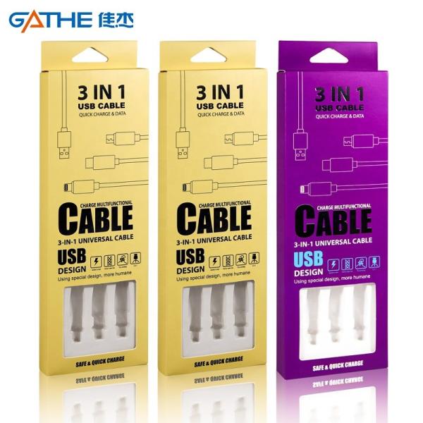 Quality ISO9001 Recyclable USB Charging Cable Packaging Boxes With Hanger for sale