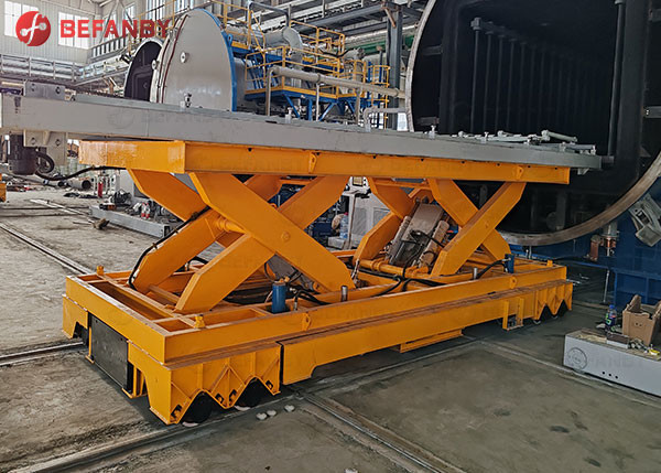 15 Ton Remote Control Rail Scissor Lift Transfer Cart