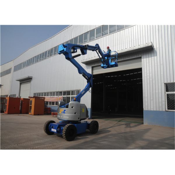 Quality 4*4 Drive  Telescopic Boom Lift Solid Non Marking Tires Anti Collision Safe Guardrail for sale