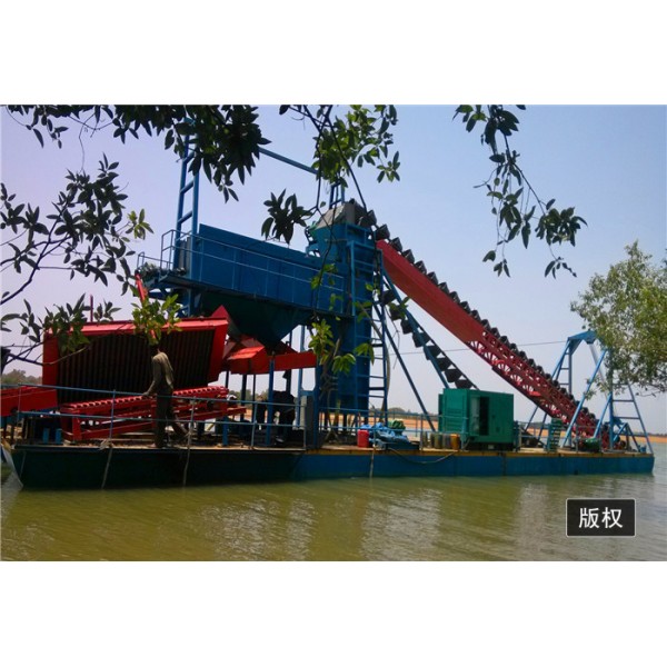Quality Gravity Separation 60CBM/H Bucket Chain Dredger Gold Dredging Boat for sale