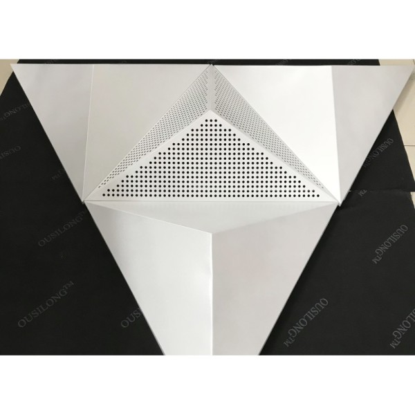 Quality Sound Absorption Coefficient Ceiling Clouds / Perforated Metal Ceiling Tiles for sale
