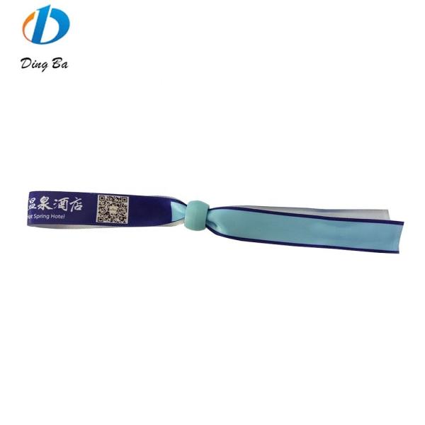 Quality Concert Events Green Polyester Woven Fabric Personalized Customized Bracelets for sale