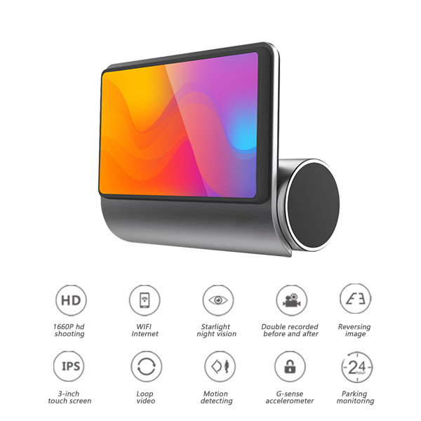 Quality Car ADAS Touchscreen Dash Cam WIFI GPS Dual Lens Built In DVR Recorder for sale