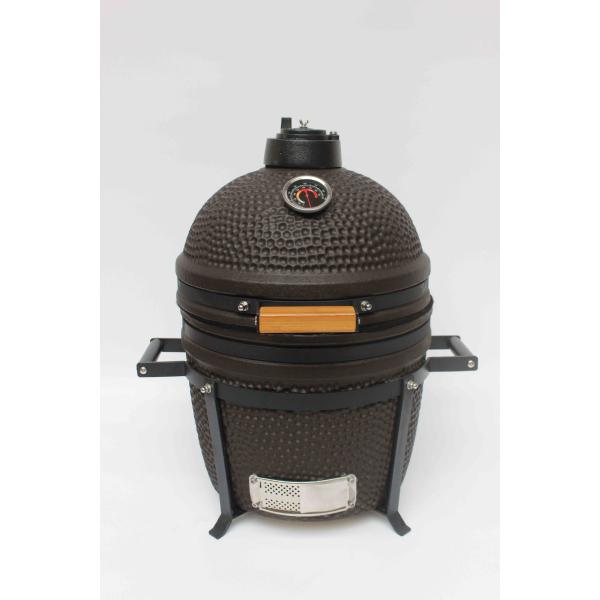 Quality Outdoor Charcoal 16 Inch Kamado Grill Ceramic Matte Black Color 40cm for sale