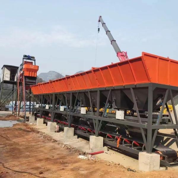 Quality Twin Shaft Continuous Stationary Concrete Batching Plant Machine Skip Type for sale