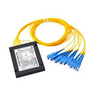 Quality SC UPC Fiber Optic PLC Splitter 1X16 ABS Box Blue FTTH Fiber Optic Cable for sale