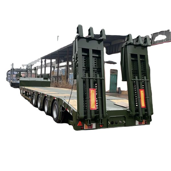 Quality Semi-Trailer 4 Axles 50 Ton 55 Ton 18 Meter Long Lowbed Chassis Trailer for Transport for sale