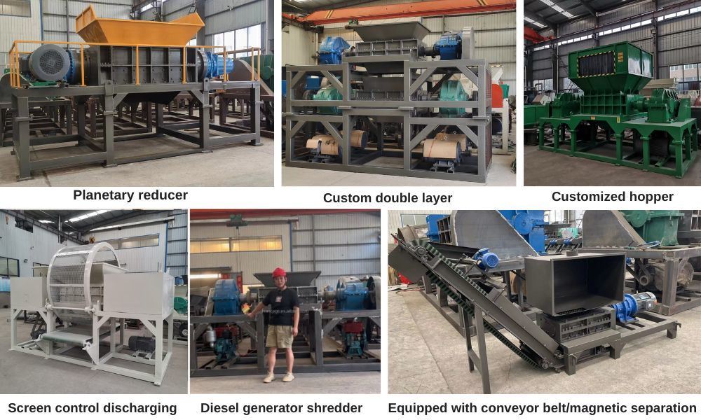 Full Automatic Thick Plastic Plate Duroplasts Two-Axis Crusher Shredder to Recycle Plastic