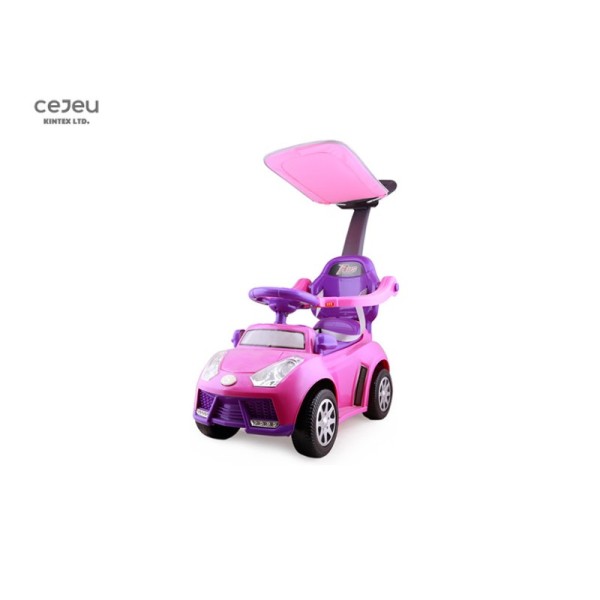 Quality 3KM/HR Push Along Toy Car 3C Pink Push Along Car Storage Under Seat for sale