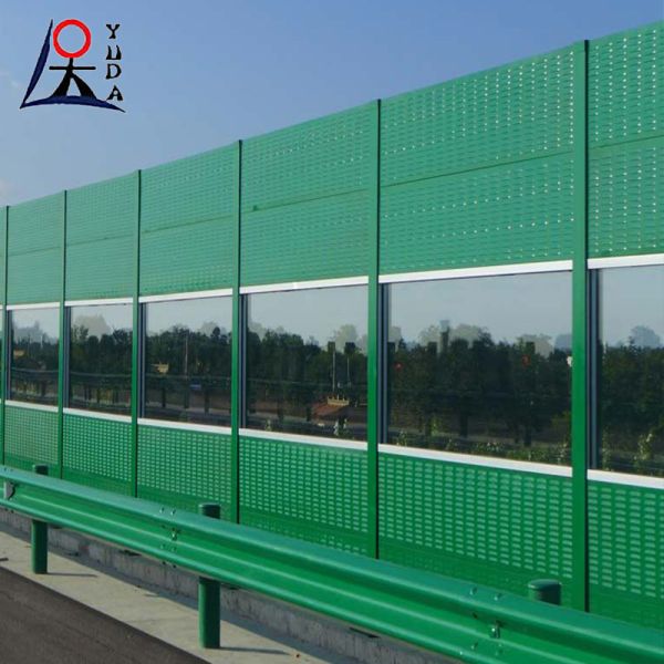Quality Green Transparency Road Noise Barrier Wall Fence / Highway Noise Barrier Wall for sale