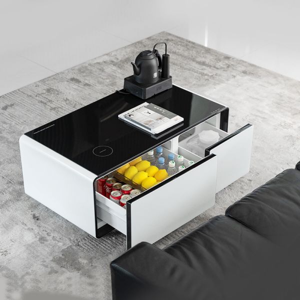 Quality LED Light Coffee Table with Fridge Drawers and Cooling Storage 1020*585*472 for sale