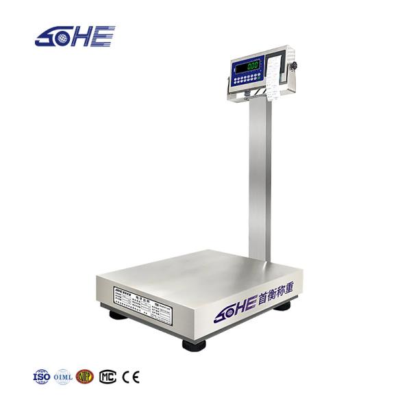 Quality Stainless Steel Square Pole Printing Industrial Platform Scale 60cm*80cm for sale