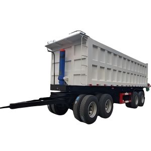 Quality 3-Axles Payload 30tons Hydraulic Rear Dump Draw Bar Farm Trailer Full Trailer for sale