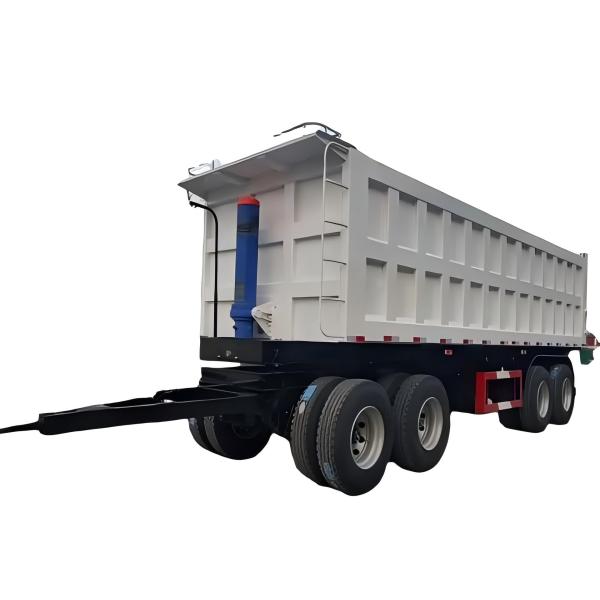 Quality 3-Axles Payload 30tons Hydraulic Rear Dump Draw Bar Farm Trailer Full Trailer for sale