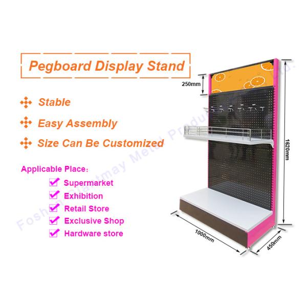 Quality Multi-Function Floor Standing Metal Stand Pegboard Counter Display for sale