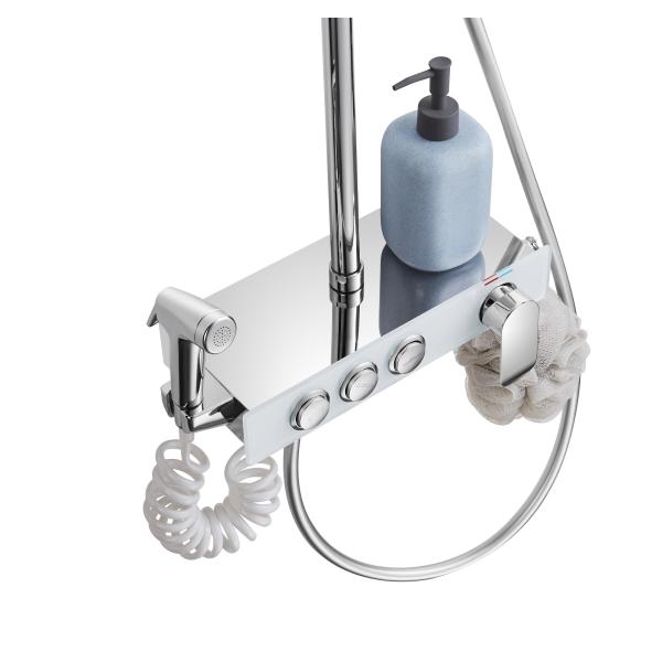 Quality Polishing Brushed Wall Mounted Stainless Steel Shower Set Electric Plating for sale