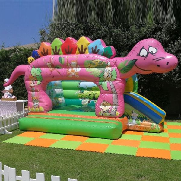 Quality CE/EN14960 Certified Inflatable Bounce House Castle with Cute Dinosaur Zoo Theme for sale