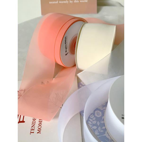 Quality High Density Polyester Organza Ribbon 40mm For Luxury Gift Packing for sale