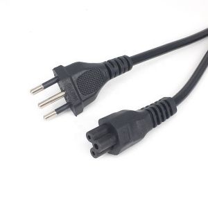 Quality Brazil NBR14136 IEC320 C5 3-Pin Power Cord 3x0.75mm² 1.8M Black for sale