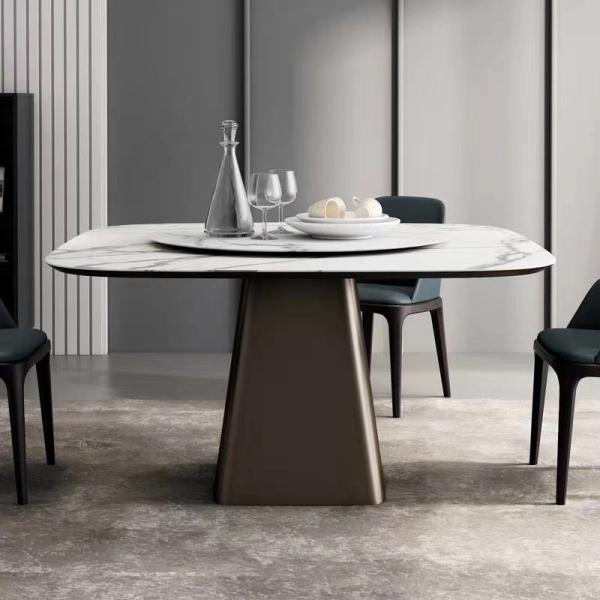 Quality Luxe Haven Ceramic Marble Top Dining Table Unique Square Top Dining Table With for sale