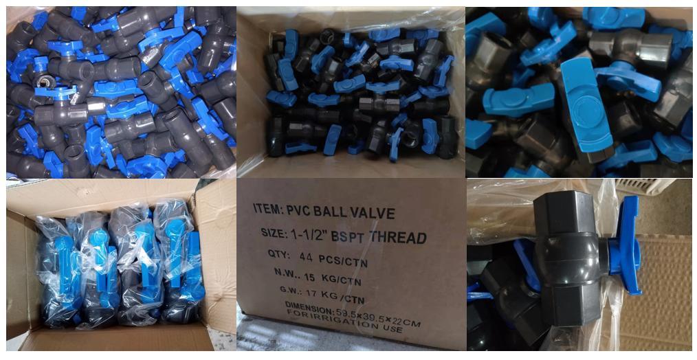 Plastic/PVC Blue Handle BSPT Thread Ball Valve for Irrigation Use