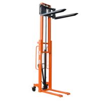 Quality 3M Secure 280mm Double Mast 1T Manual Forklift Stacker Trolley for sale