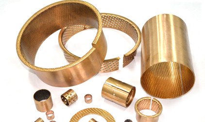 Quality DIN 1494 / ISO 3547 CUSN8P Wrapped Tin Bronze Bushes Sliding Bearing With Perforations Lubrication Pockets for sale