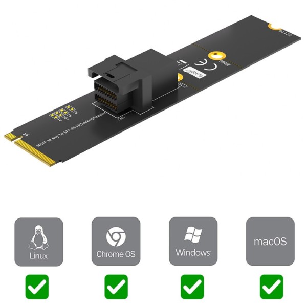 Quality NVMe M.2 SFF 8643 Adapter Mini Module SAS HD SSD SFF 8643 Adapter Connector for sale