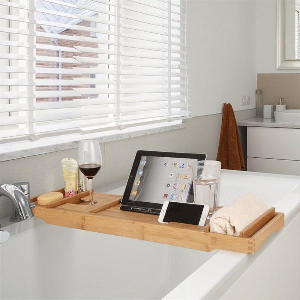 Quality Expandable Bamboo Bathtub Caddy Tray Customized 108.5x22.5x4.5cm for sale