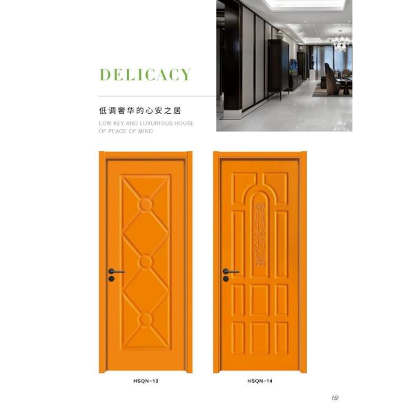Quality Customized Size 45mm Interior WPC Door Flat Laminate Swing Bedroom Door for sale