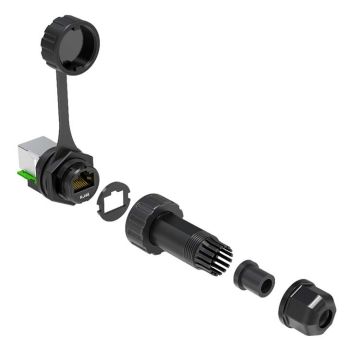 Quality 10 pin F/F Straight Through RJ48 Waterproof Coupler Shield 180 Degrees Panel for sale