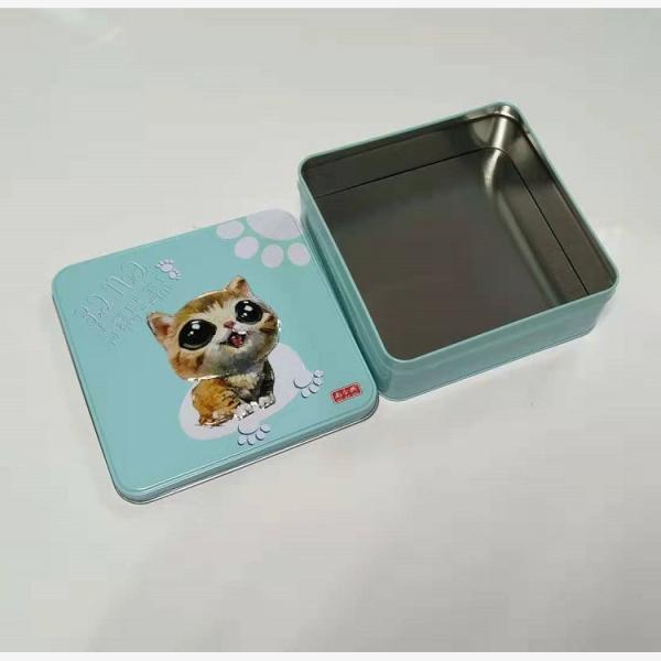 Quality Embossed Square Tin Box with Lid Lower Price Tin Cans Wholesale Metal Containers for sale