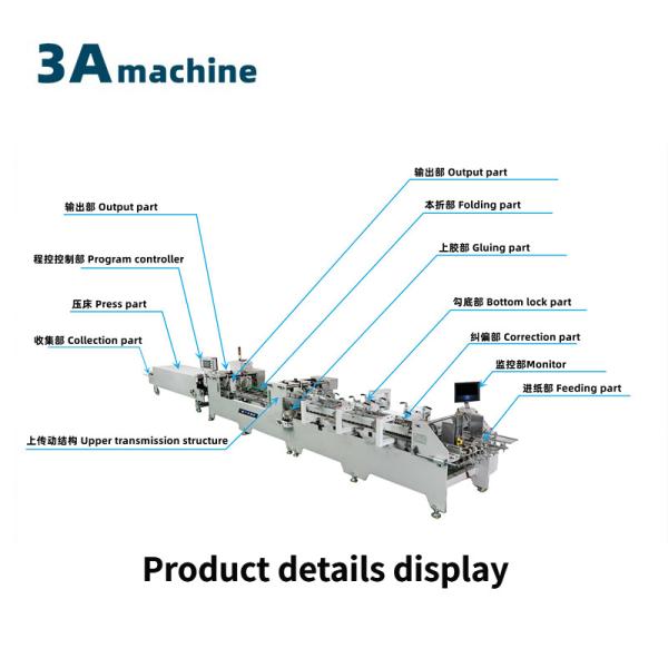 Quality Function 3 Bottom Lock Dual- Automatic Gluing Machine for Cardboard and for sale
