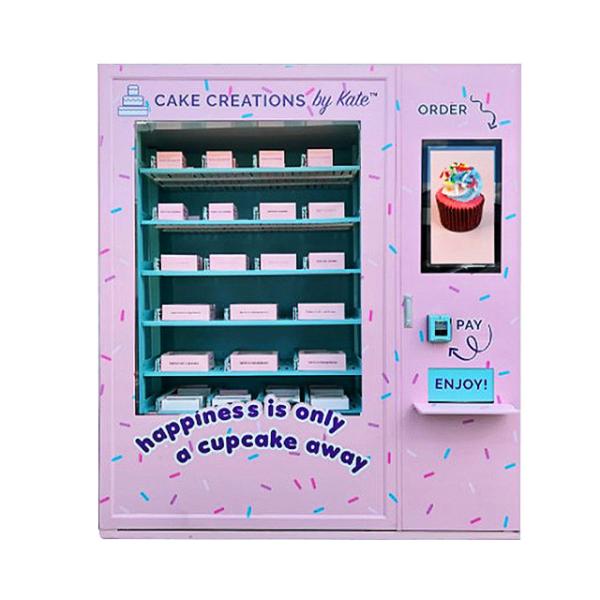 Quality 8 Shelves Sprinkles Cupcake Vending Machine With Elevator And Refrigerator for sale
