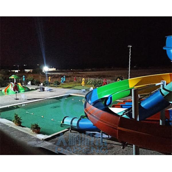Quality Hotel Aqua Park Fiber Glass Water Slide Combination Customized for sale