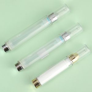 Quality Plastic Syringe Airless Bottle 10ml 15ml Empty Airless Cosmetic Serum Pump for sale
