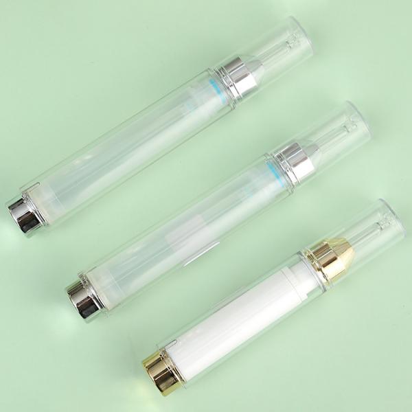 Quality Plastic Syringe Airless Bottle 10ml 15ml Empty Airless Cosmetic Serum Pump Dispenser for sale