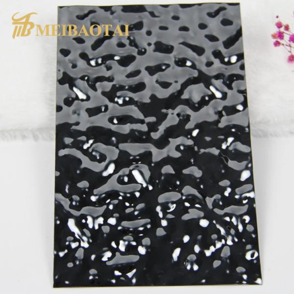 Quality Black Anodized PVD Coated Water Ripple Stainless Steel Sheet 1219mmx2438mm Size for Decorative Wall and Ceiling for sale