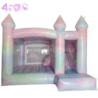 Quality Party Tie Dye Color Inflatable Bounce House Slide Tie Dye Bouncy Castle for sale