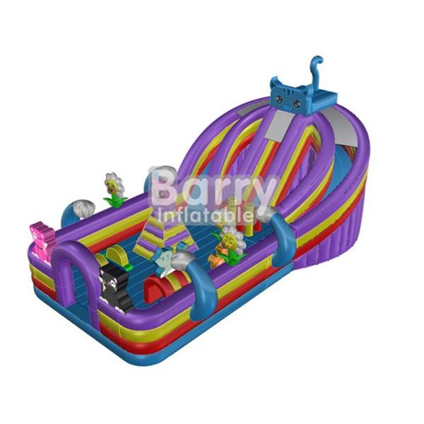 Quality Custom Made Blue Cat Inflatable Toddler Playground / Kids Playground Equipment for sale