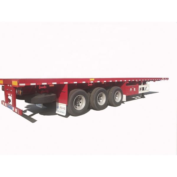 Quality 40 Ton Max Payload Tri-axle Flatbed Container Semi Trailer for Truck for sale