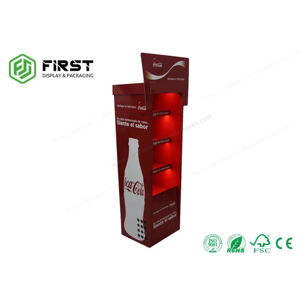 Quality Promotional POP Custom Folding Cardboard Floor Shelf Display For Drinks for sale