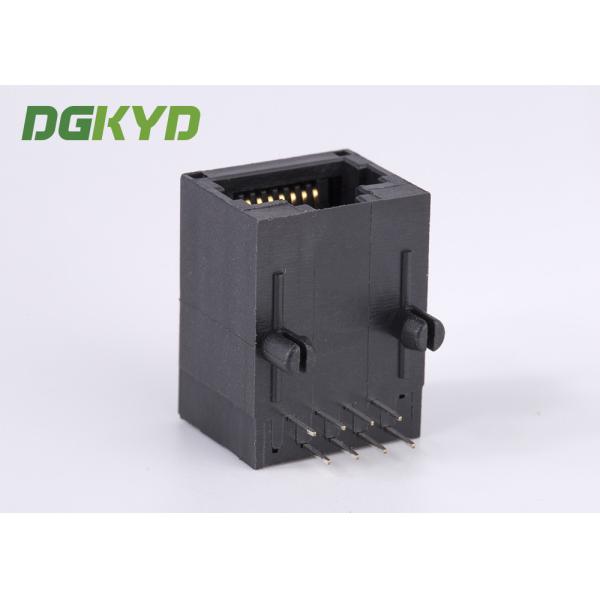 Quality 10/100 BASE 1x1 Tab Down RJ45 Network Connector with transformer PBT black for sale